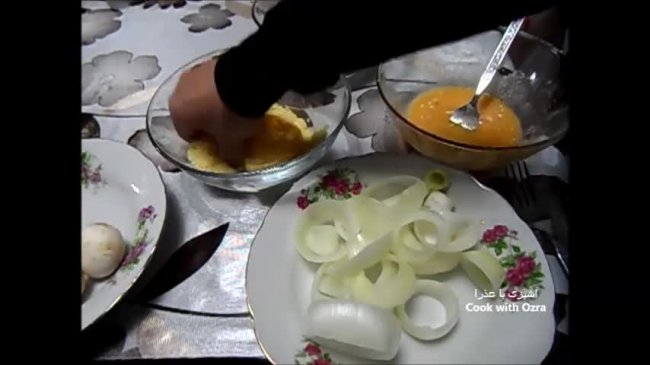 fried mushrooms and onions - تماشا